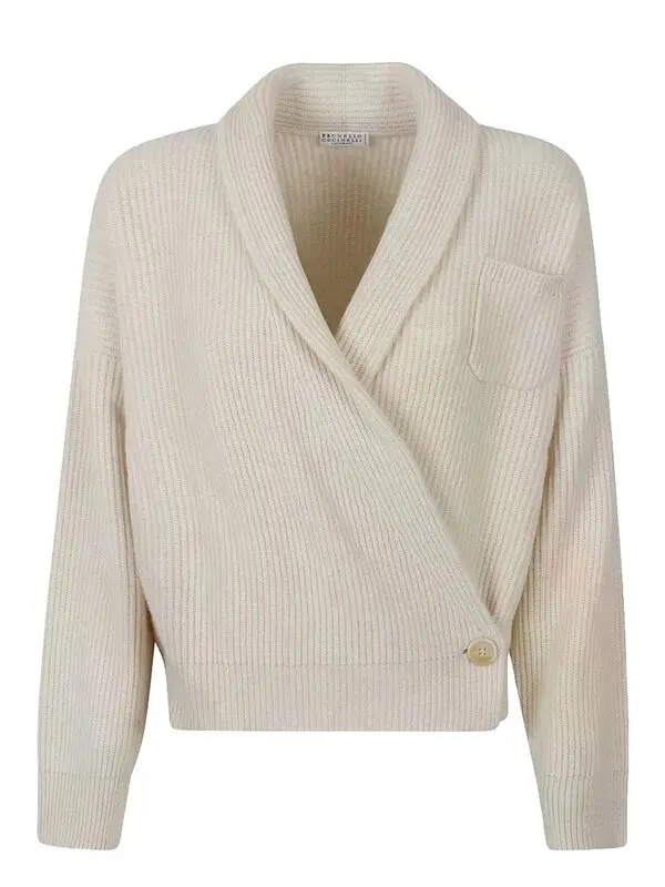 Brunello Cucinelli Ribbed-knit Cardigan - Neutrals