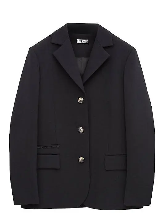 Loewe Single-breasted Wool-blend Blazer - Black