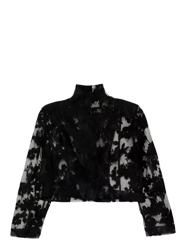 TESSITURA Roses Organza Cropped Jacket - Black