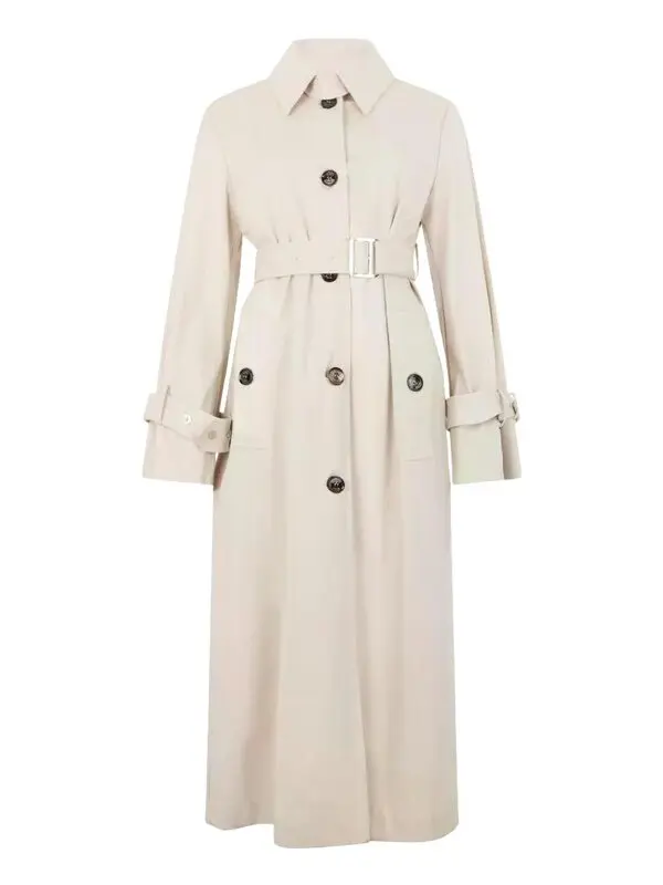 MOORER Avorio Belted Button-up Trench Coat - Neutrals