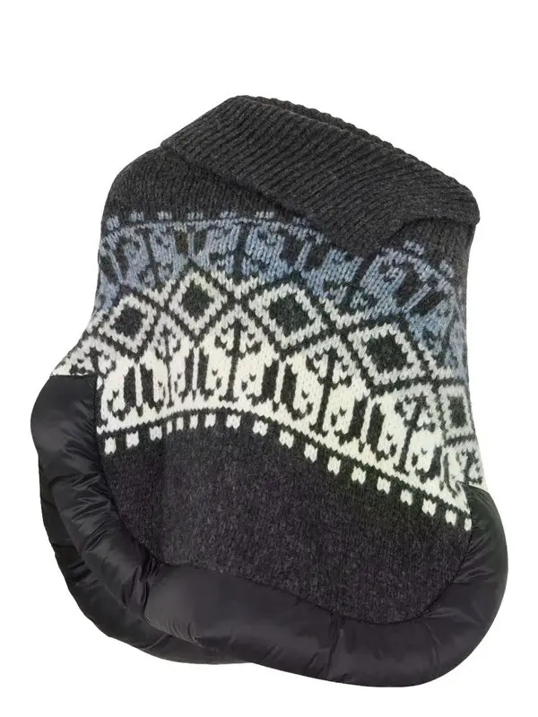 MOORER Capuaalw Knit Padded-trim Poncho - Grey