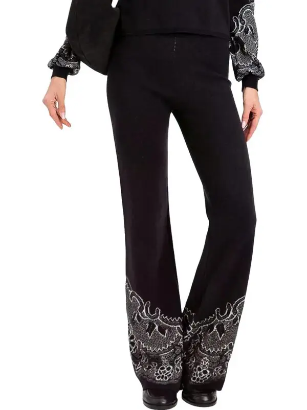 TWINSET Jacquard-knit Trousers - Black