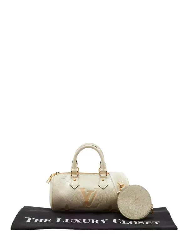 LOUIS VUITTON Papillon Bb Monogram Empreinte Leather Satchel Bag - Neutrals