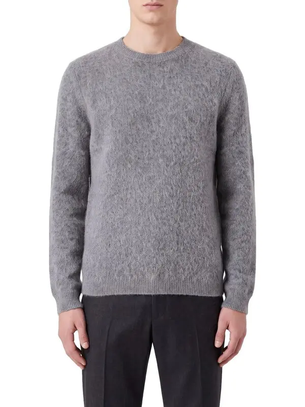 Emporio Armani Wool And Mohair Blend Crewneck Jumper - Grey