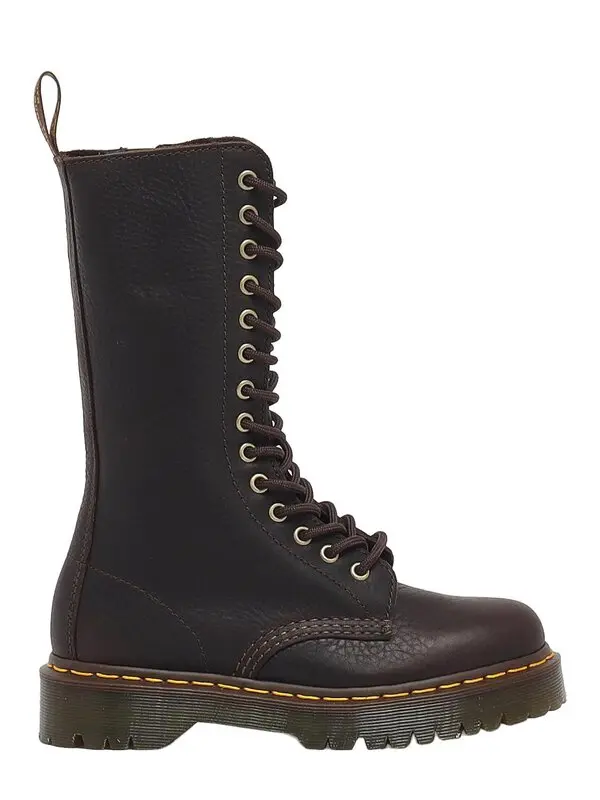 Dr. Martens 1b99 Bex Leather Calf-high Combat Boots With Side Zip - Dark