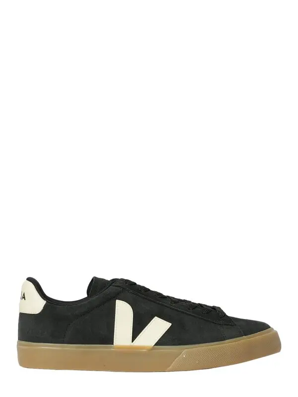 VEJA Campo Low-top Sneakers In Leather And Suede With Contrast Logo - Black