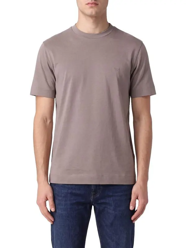 Emporio Armani Lyocell And Cotton Jersey Crew-neck T-shirt - Sand
