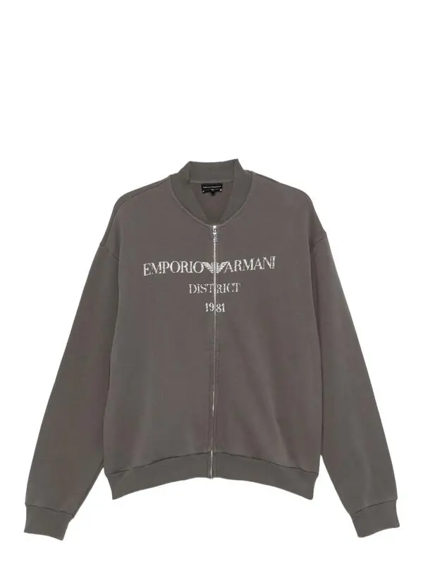 Emporio Armani Logo Cotton Bomber Jacket - Grey