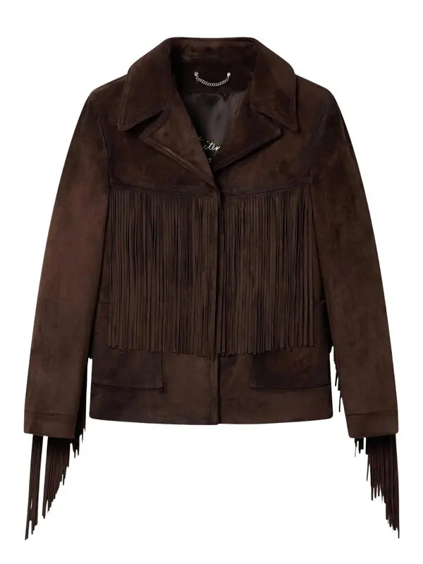 GOLDEN GOOSE Suede Fringe Jacket - Brown