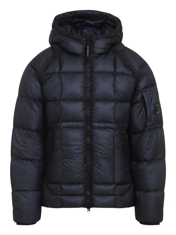 C.P. COMPANY Mini Matte Nfc Lens Hooded Zip Jacket With Adjustable Hem - Blu