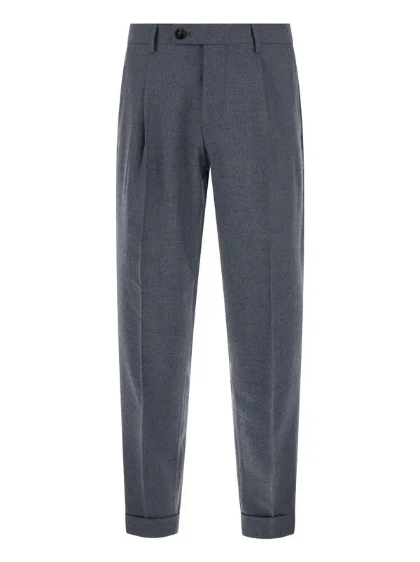 MICHAEL COAL Regular-fit Gray Pants With Welt Pockets, Zip Closure, And Tech Fabric - Grey