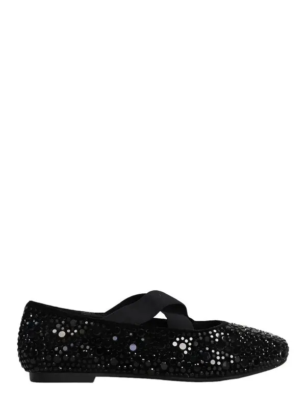 TWENTY FOURHAITCH Aevi Crystal-embellished Crossover-strap Ballet Flats - Black