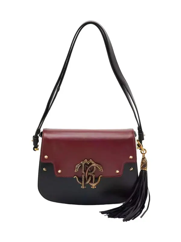 Roberto Cavalli Mirror Snake Tassel Shoulder Bag - Red
