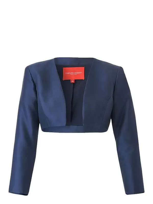 Carolina Herrera Collarless Bolero Jacket - Navy