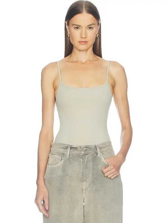 GRLFRND Open-back Bodysuit In Sage - French Grey