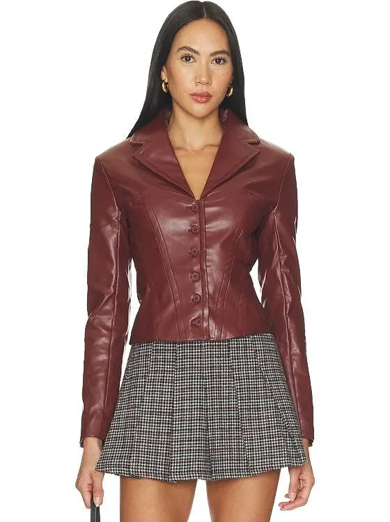 Lioness Merci Jacket In Chocolate - Chestnut
