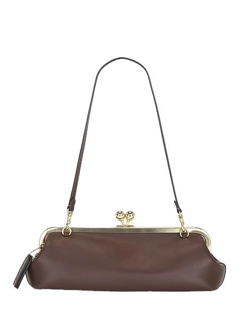 COACH Glovetanned Leather Kisslock Frame Bag 30 In Brown - Maple