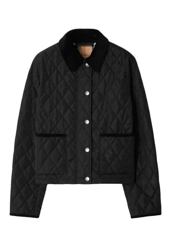 Burberry 26fw Oldham Cropped Quilted Jacket - Black