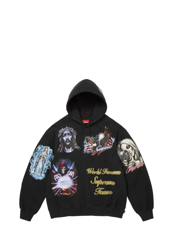 Supreme Fw26 Stickers Hooded Sweatshirt - Black