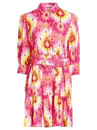 MC2 SAINT BARTH Mini Dress Size Linen - Magenta