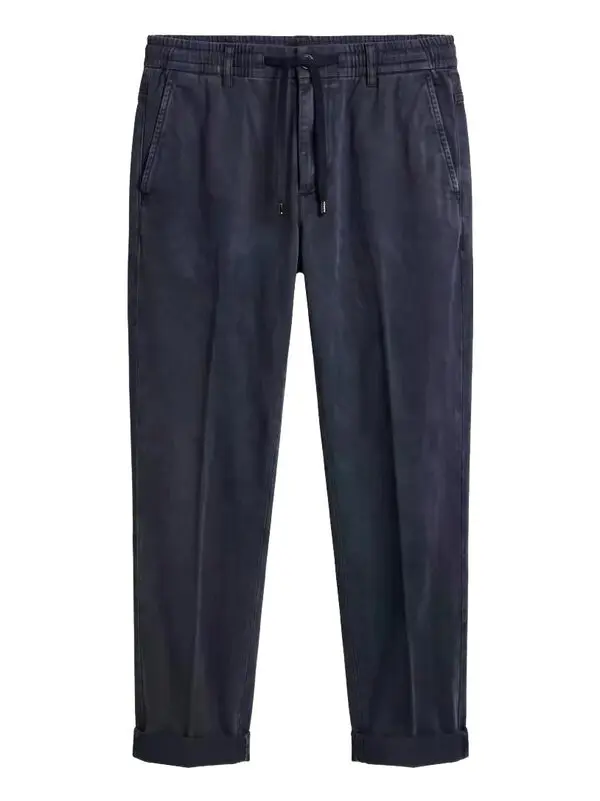 Peserico Drawstring-waistband Turned-up Straight-leg Trousers - Blue