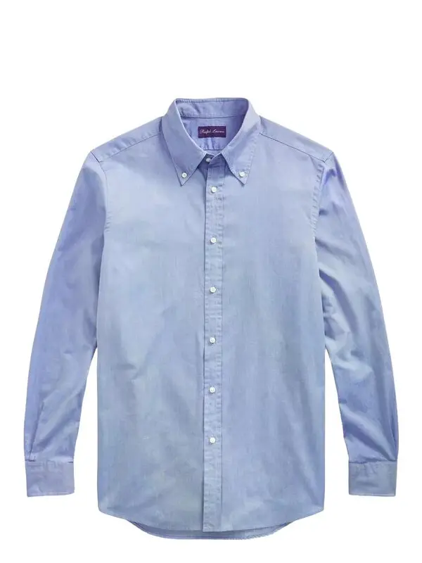 Ralph Lauren Purple Label Button-down Collar Cotton Shirt - Blue