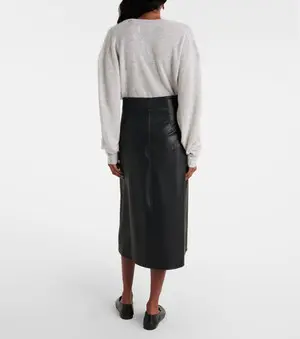 Max Mara Scilli Coated Jersey Midi Skirt