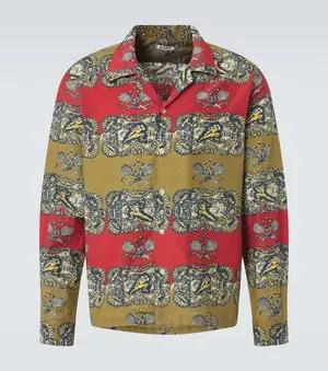 BODE Tennis Court Printed Cotton And Silk Shirt