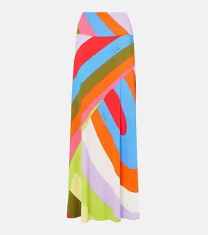 Emilio Pucci Iride Jersey Satin Maxi Skirt - Multicoloured