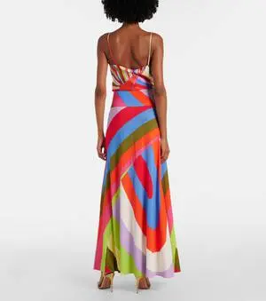 Emilio Pucci Iride Jersey Satin Maxi Skirt