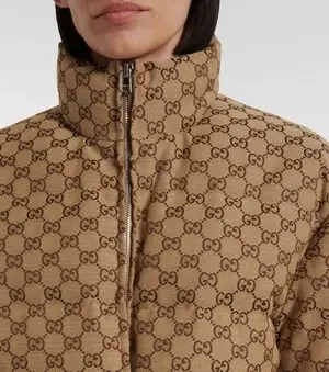 Gucci Gg Canvas Down Jacket - Beige
