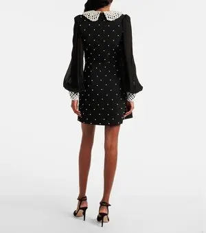 Rebecca Vallance Alivia Embellished Crepe Mini Dress