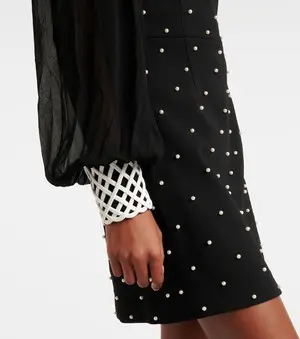 Rebecca Vallance Alivia Embellished Crepe Mini Dress