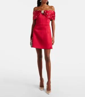 Rebecca Vallance Carmella Embellished Satin Mini Dress