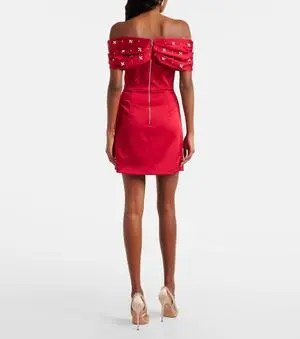 Rebecca Vallance Carmella Embellished Satin Mini Dress