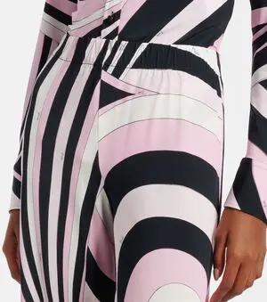 Emilio Pucci Iride Jersey Satin Straight Leg Trousers
