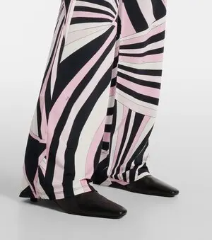 Emilio Pucci Iride Jersey Satin Straight Leg Trousers