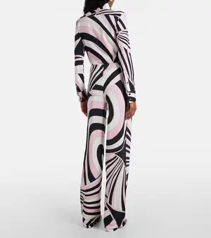 Emilio Pucci Iride Jersey Satin Straight Leg Trousers