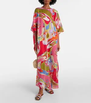 Emilio Pucci Orchidee Cotton Muslin Kaftan