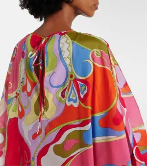 Emilio Pucci Orchidee Cotton Muslin Kaftan