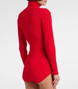 Magda Butrym Ribbed-knit Turtleneck Bodysuit