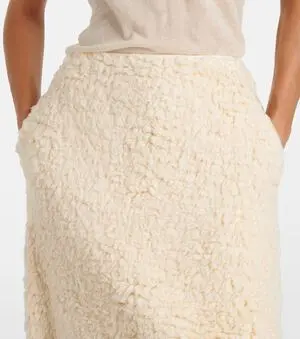 JIL SANDER Cotton Fleece Midi Skirt