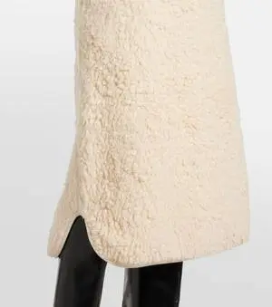 JIL SANDER Cotton Fleece Midi Skirt