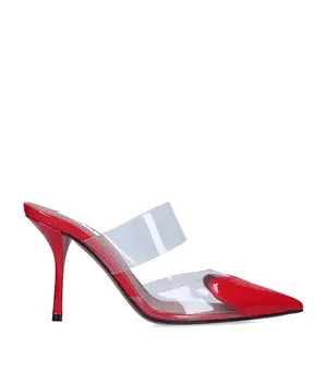 Alaïa Leather Coeur Mules 90 - Red