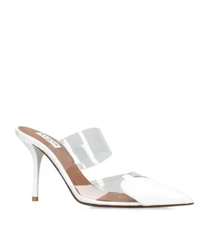 Alaïa Leather Coeur Mules 90 - White