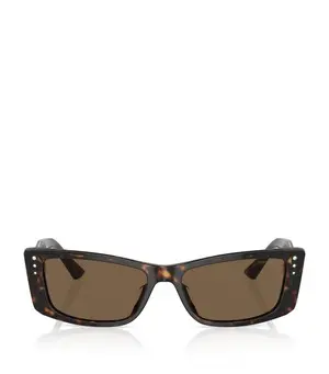 JIMMY CHOO Jimmy Choo Acetate Rectangle Sunglasses Brown