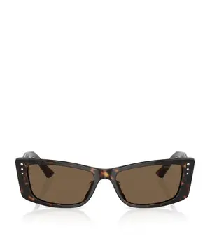 JIMMY CHOO Jimmy Choo Acetate Rectangle Sunglasses Brown