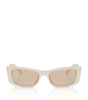 JIMMY CHOO Jimmy Choo Acetate Rectangle Sunglasses White