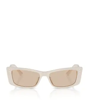 JIMMY CHOO Jimmy Choo Acetate Rectangle Sunglasses White
