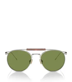 Brunello Cucinelli Acetate Aviator Sunglasses - Silver